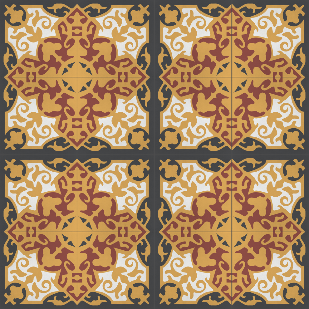 Handmade Encaustic Cement Tile - Pattern Design: Dentelle 01 ...