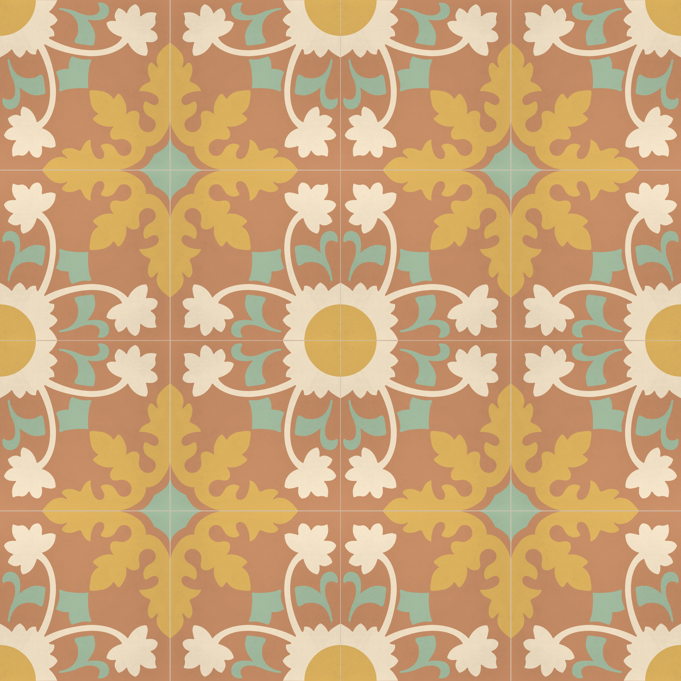 Handmade Encaustic Cement Tile - Pattern Design: Chantilly 03 ...