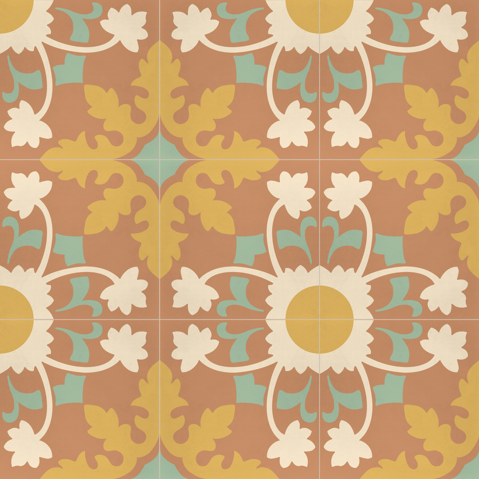 Handmade Encaustic Cement Tile - Pattern Design: Chantilly 03 ...