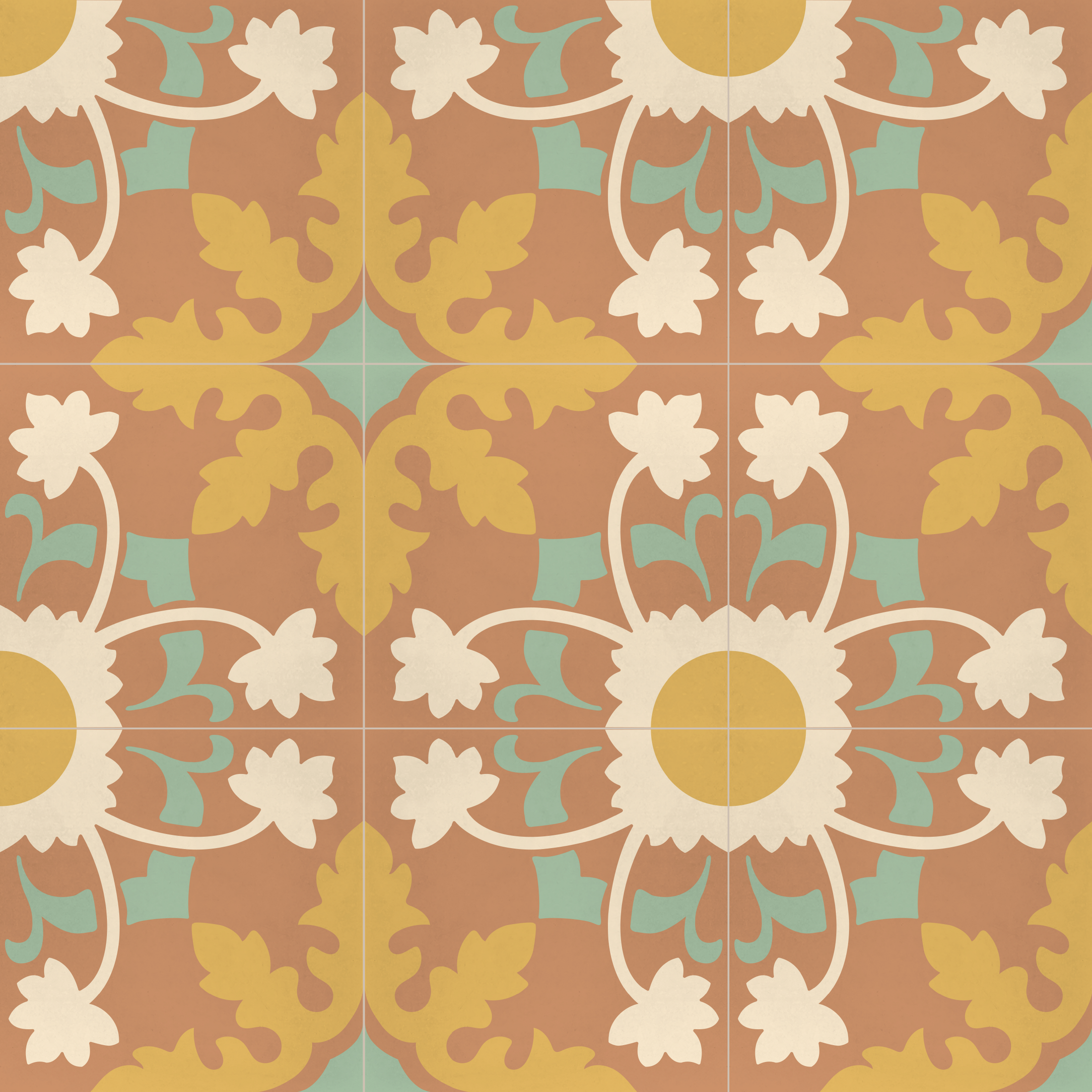 Handmade Encaustic Cement Tile - Pattern Design: Chantilly 03 ...